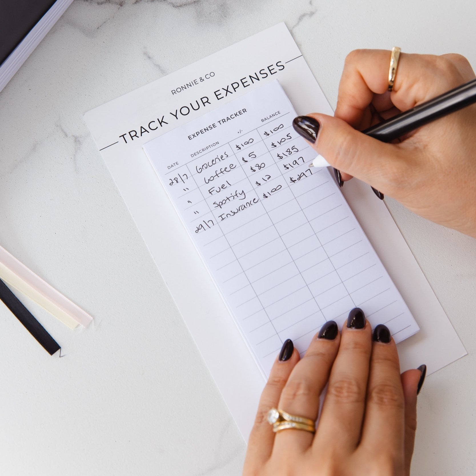 Expense Tracker Sticky Notes | Ronnie and Co – Ronnie & Co